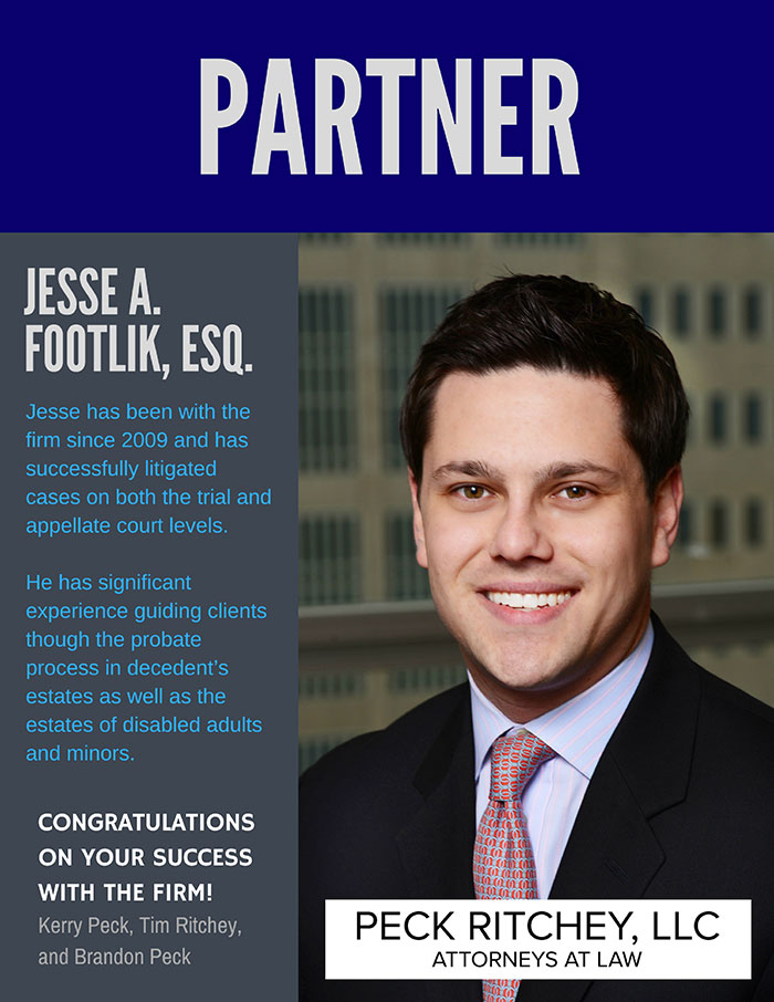 Congratulations Jesse A. on your success with the firm! | Peck Ritchey, LLC